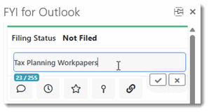 Filing your First Email From Outlook – FYI