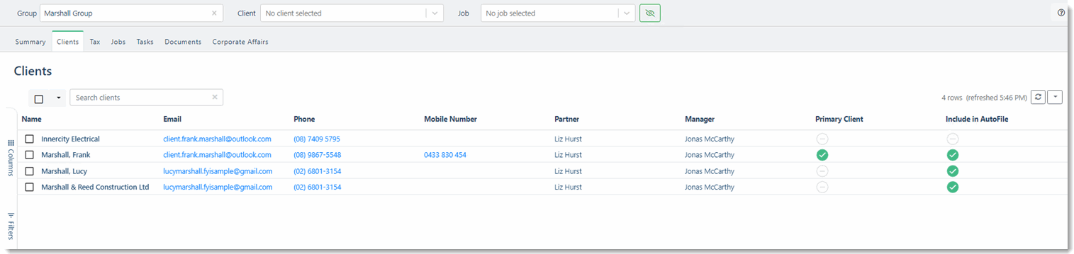 Displaying Information for Client Groups – FYI