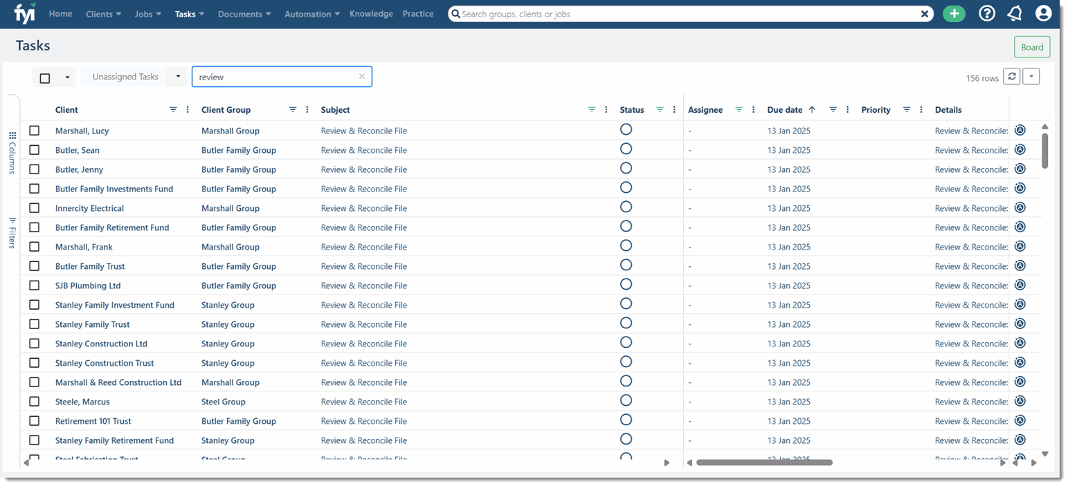 Searching for Tasks – FYI