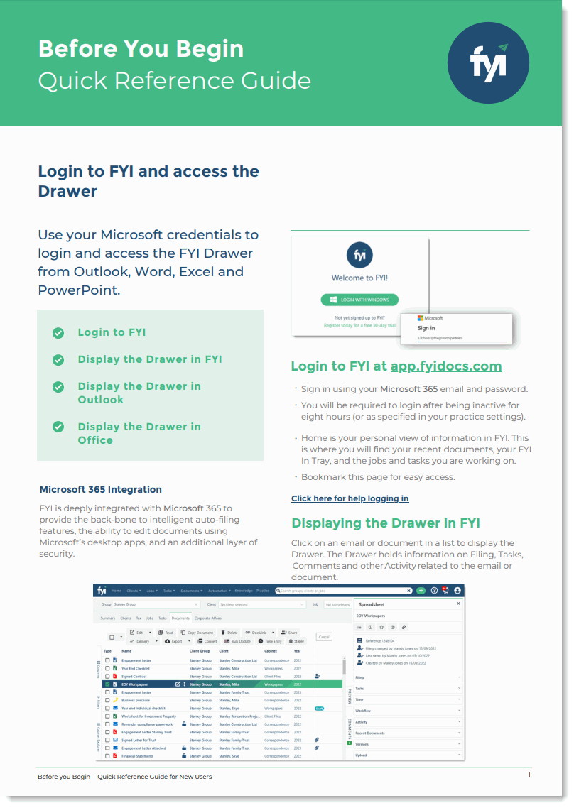 Before You Begin – FYI