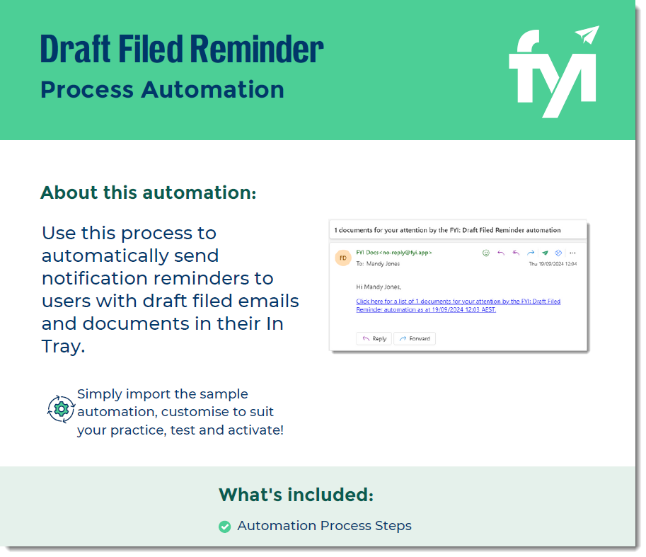 Draft Filed Reminder – FYI