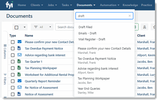 Quick Access to Recently Used Documents and Views – FYI