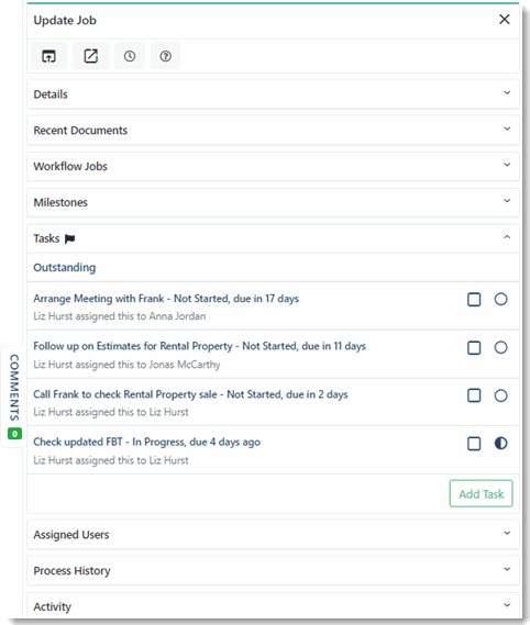Displaying Tasks by Job – FYI