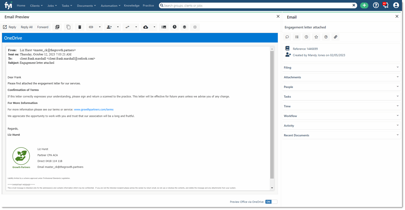 Previewing an Email – FYI