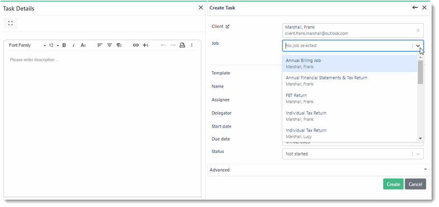 Adding a Task to a Job – FYI