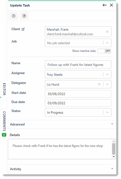 Using Comments on Tasks – FYI