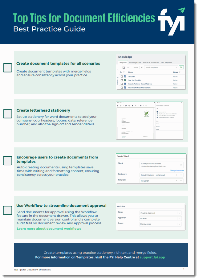 Top Tips for Document Efficiencies – FYI