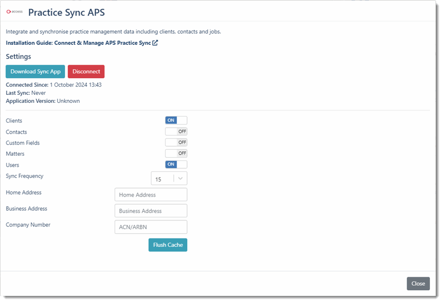 Practice Sync Integration with APS (Australia and New Zealand) – FYI