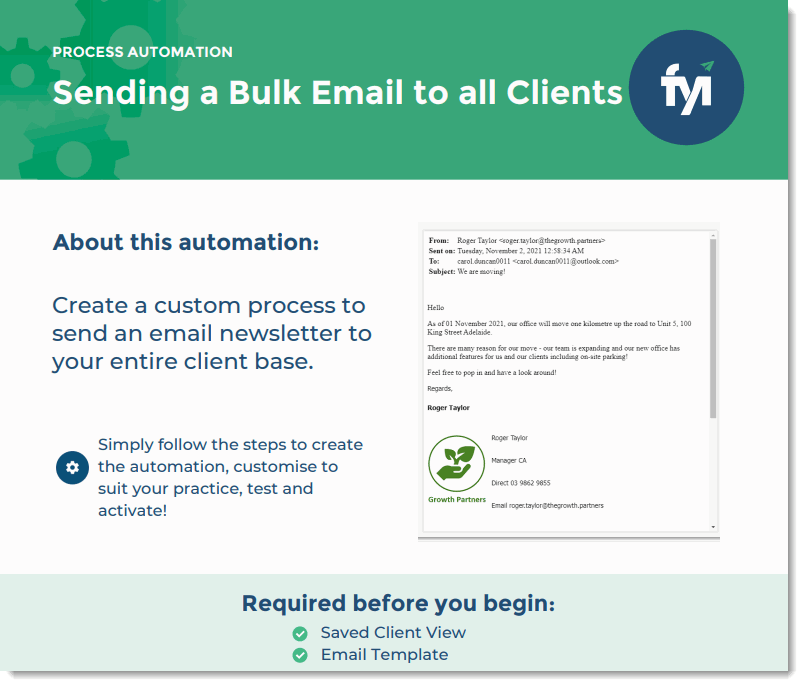 Sending a Bulk Email to all Clients – FYI