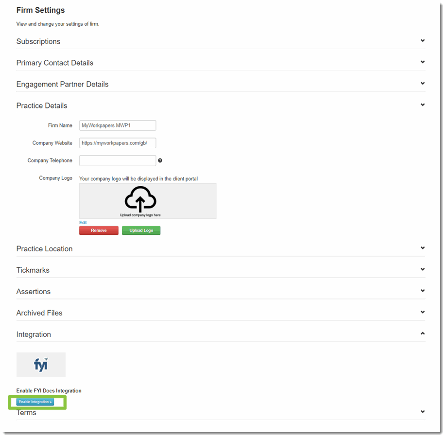 Integration with My Workpapers – FYI