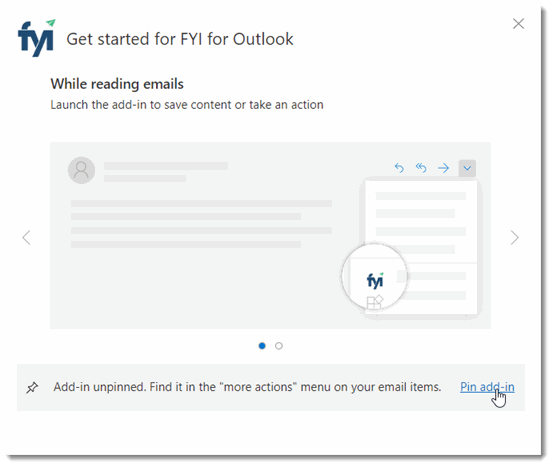 Adding FYI Add-ins as a User from within Office and Outlook – FYI