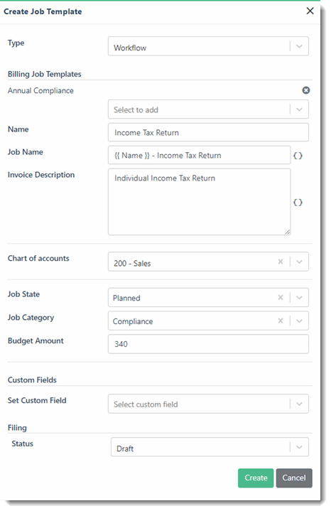 Billing & Workflow Job Templates – FYI
