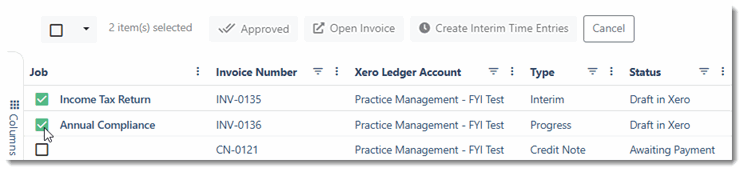 Using the Invoices Lists – FYI