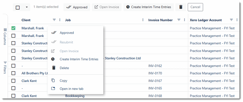 Using the Invoices Lists – FYI