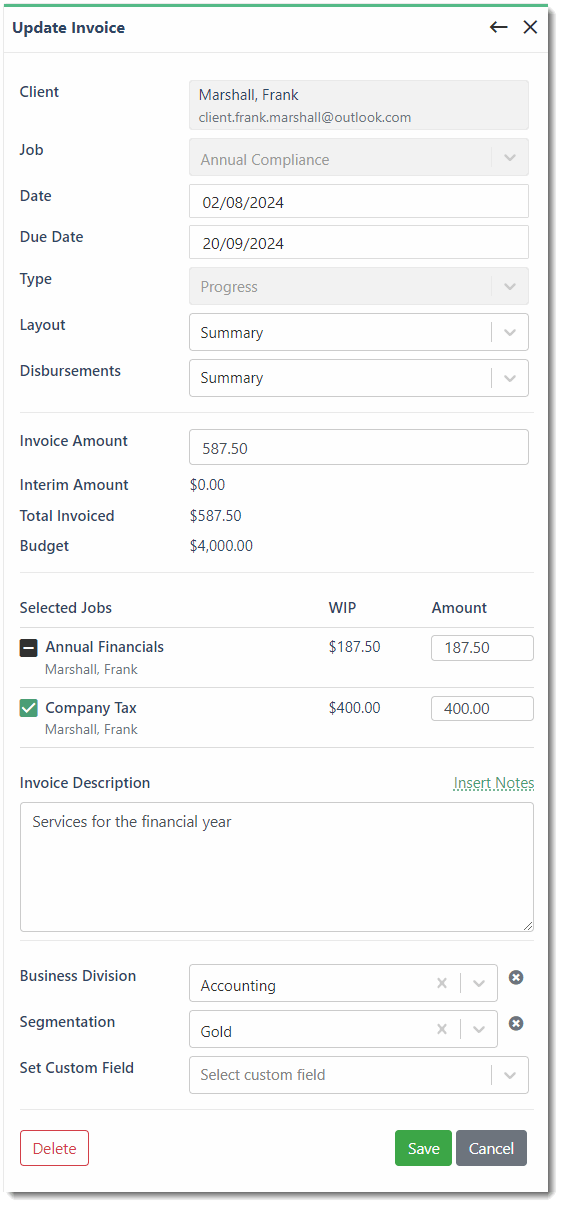 Opening and Editing Invoices – FYI