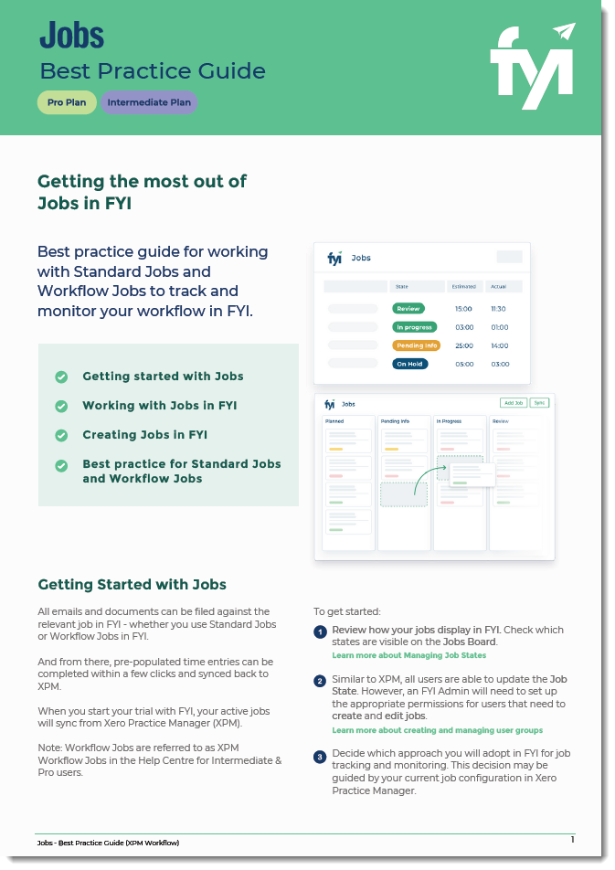 Best Practice Guide for Jobs – FYI