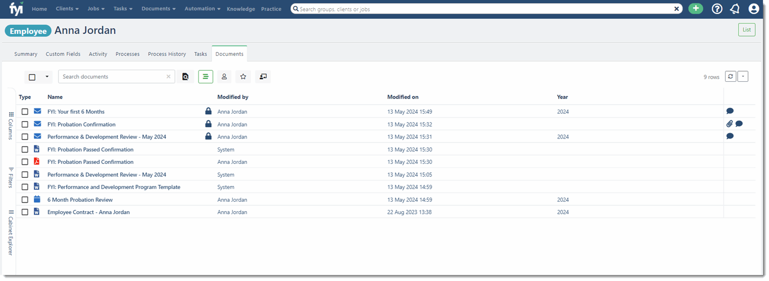 Creating Employee Documents – FYI