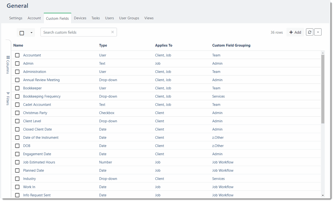 Grouping Custom Fields Fyi