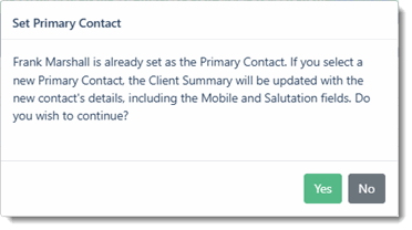 Nominating the Primary Contact for a Client – FYI