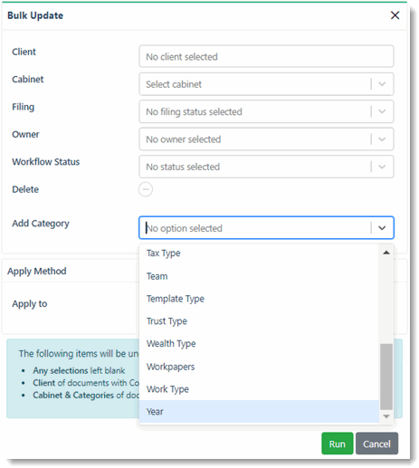 Bulk Updating of Filing Details – FYI