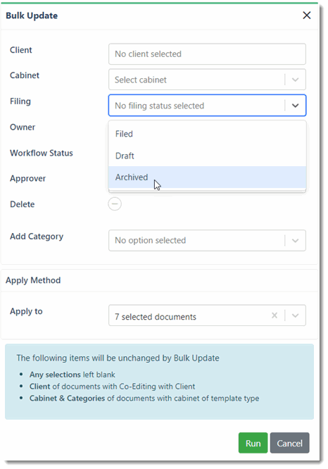 Archiving Client Documents – FYI