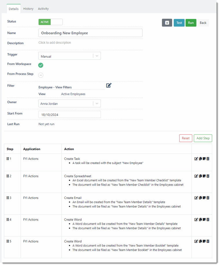 Setting up Custom Processes – FYI