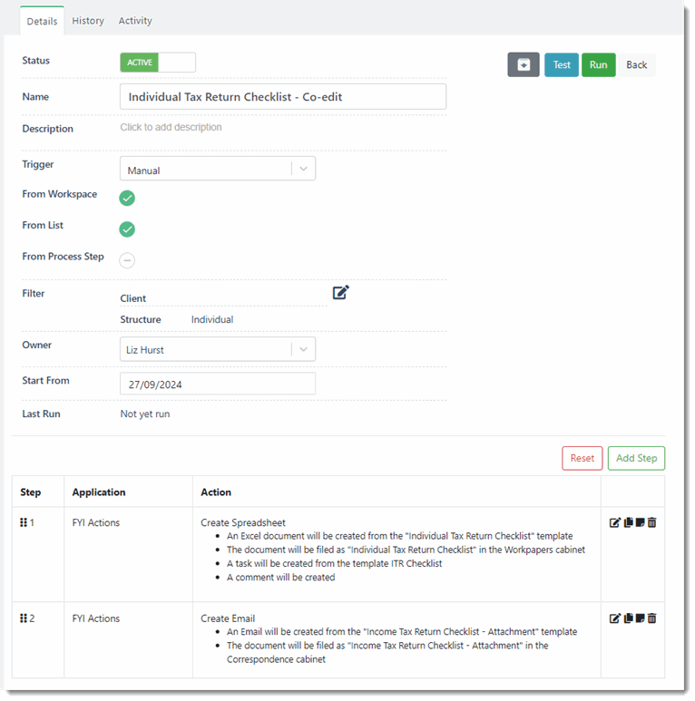 Sending an Income Tax Return Checklist to a Client – FYI