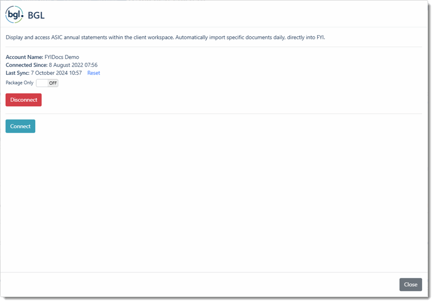 Connecting your BGL account to FYI – FYI