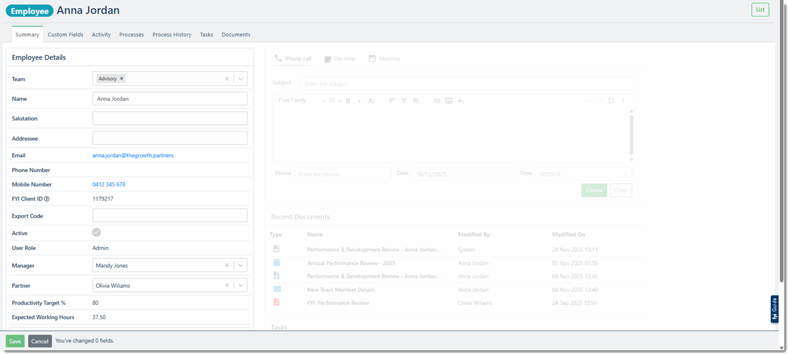 Editing Employee Details – FYI