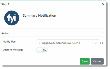 Process Step Details - Summary Notification – FYI