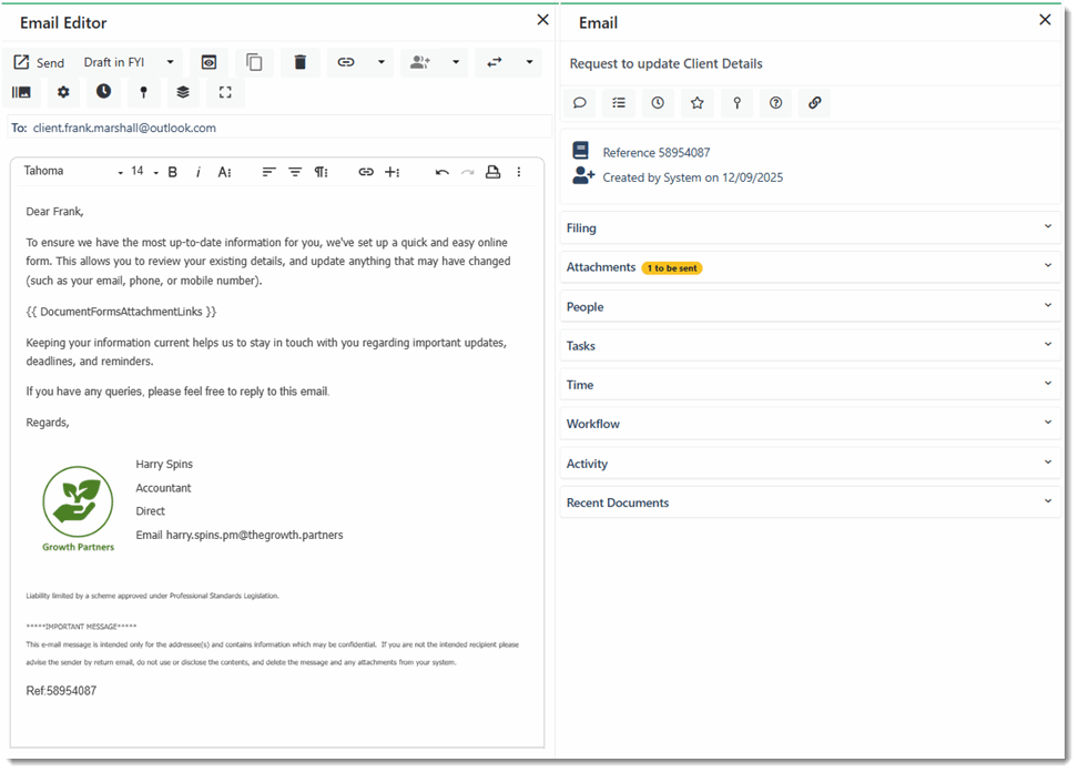 Setting up Form Email Templates – FYI