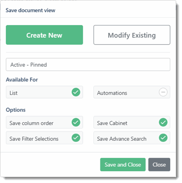 Pinned Documents – FYI