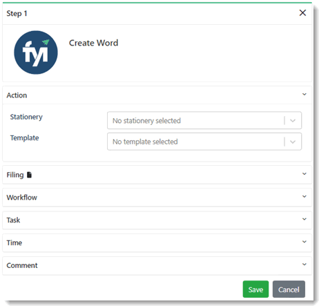 Process Step Details - Creating Emails, Documents and Tasks – FYI