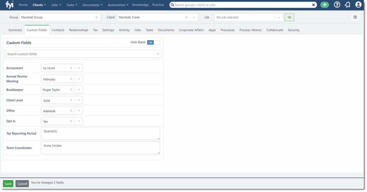Client Custom Fields – FYI