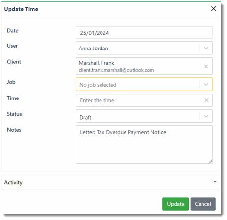 Creating Bulk Time Entries – FYI