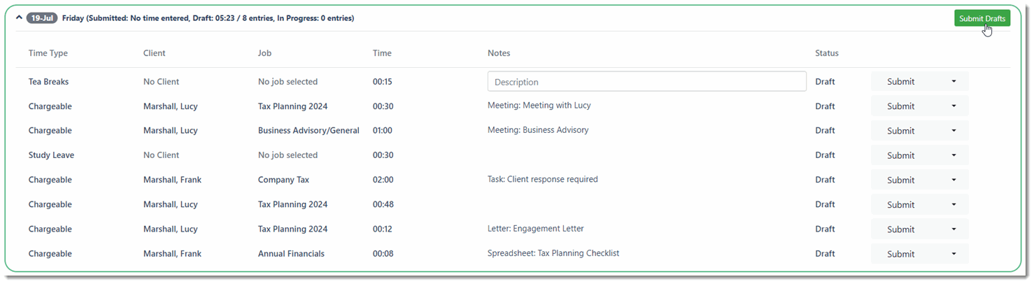 Creating Bulk Time Entries – FYI