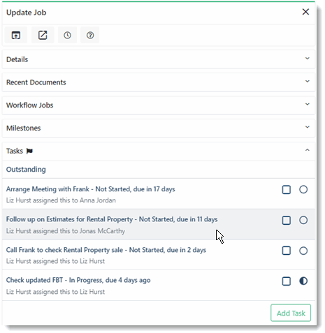 Displaying Tasks by Job – FYI